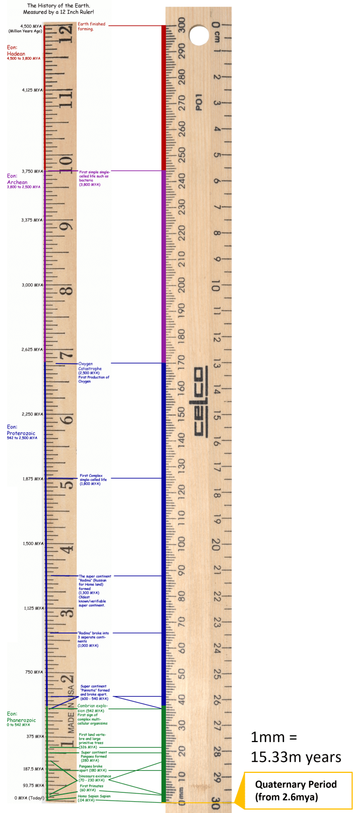 History of Earth (geological time) on a 30cm ruler – Geogramblings
