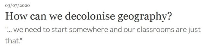 Decolonising Geography – Geogramblings