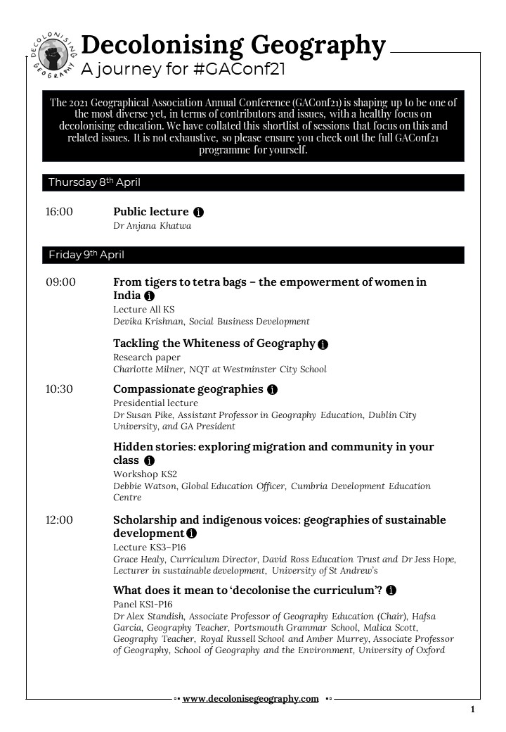 Decolonising Geography: A journey for #GAConf21 – Geogramblings